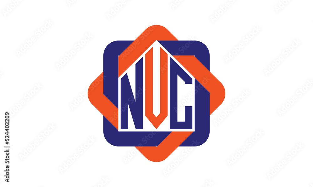 NVC three letter real estate logo with home icon logo design vector ...