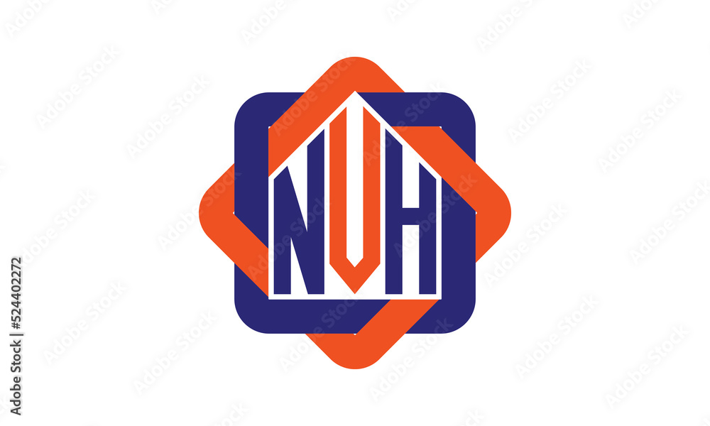 NVH three letter real estate logo with home icon logo design vector ...