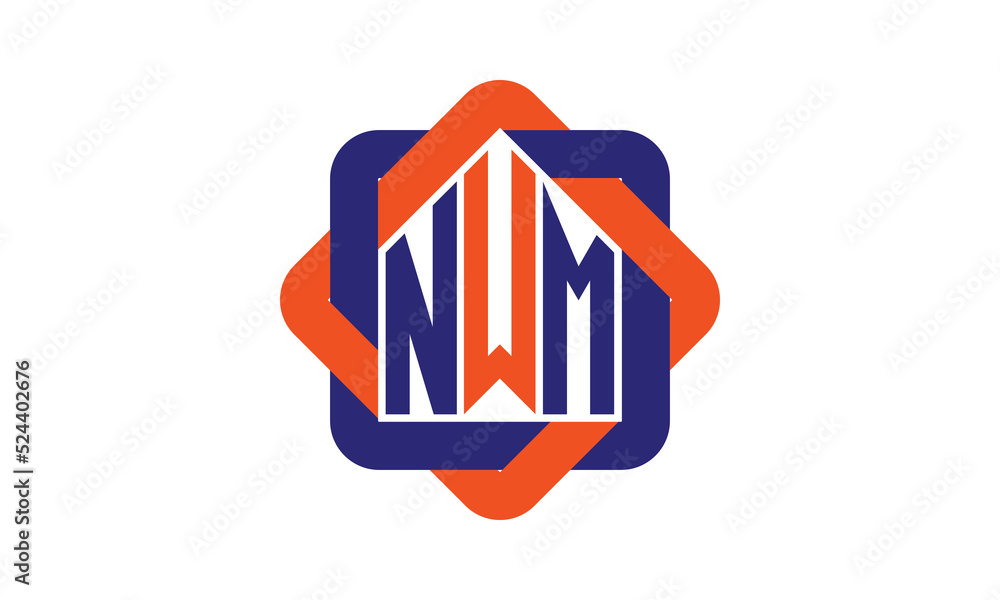 NWM three letter real estate logo with home icon logo design vector ...
