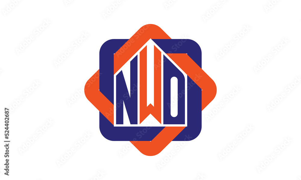 NWO three letter real estate logo with home icon logo design vector ...