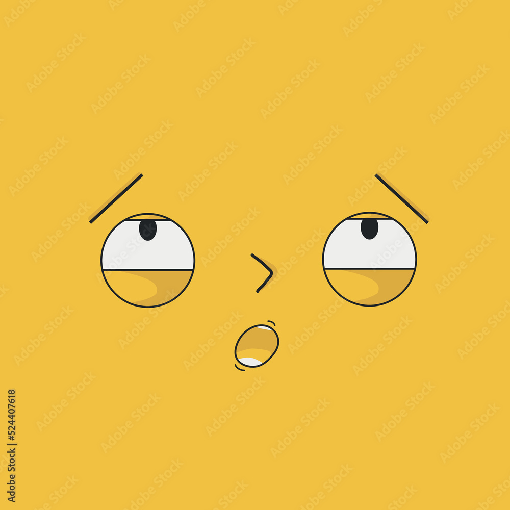 Confused, sad face with expressive emotions - Vector Stock Vector ...