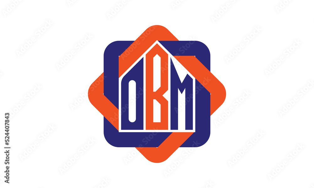 OBM three letter real estate logo with home icon logo design vector ...