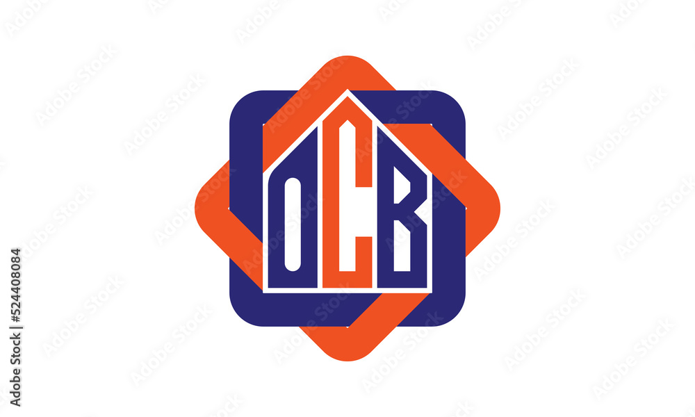 Vetor do Stock: OCB three letter real estate logo with home icon logo ...