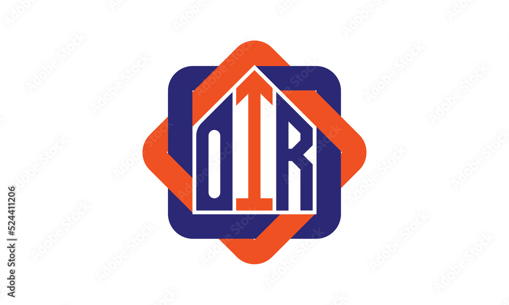 OIR three letter real estate logo with home icon logo design vector ...