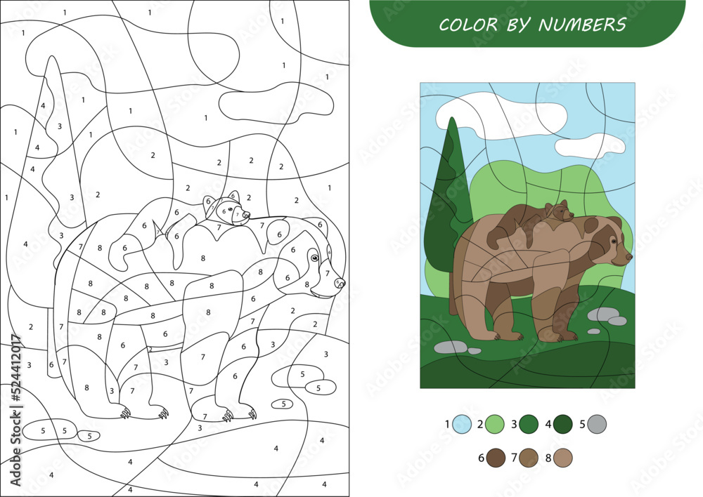 Coloring by numbers for children Stock Vector | Adobe Stock