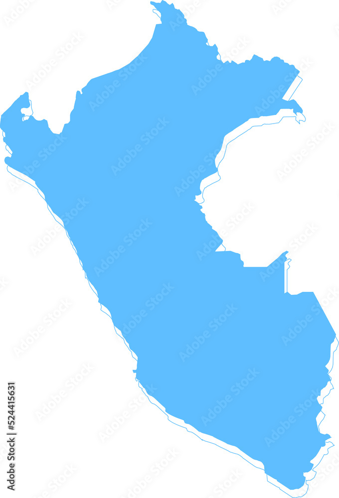 Peru vector map.Hand drawn minimalism style. Stock Illustration | Adobe ...