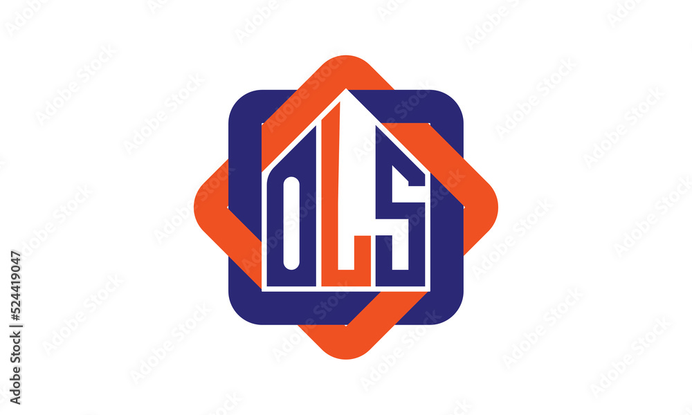 OLS three letter real estate logo with home icon logo design vector ...