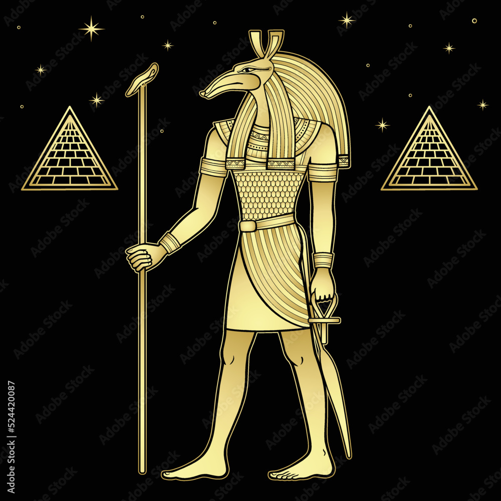 Animation portrait: Ancient Egyptian god Seth. God of rage, deserts ...