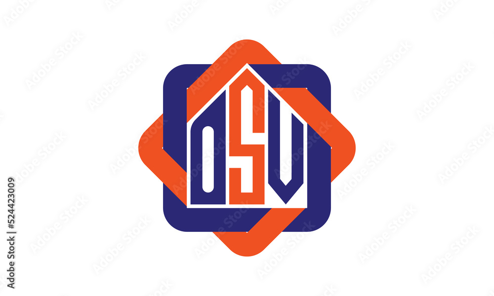 OSV three letter real estate logo with home icon logo design vector ...