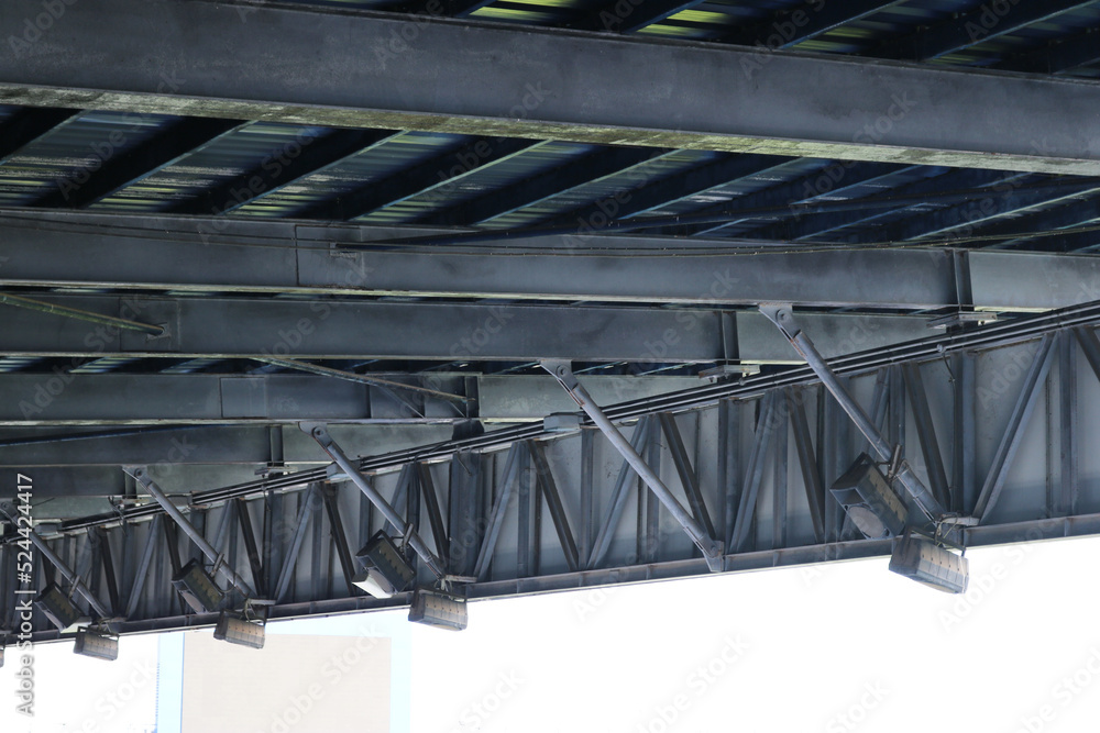 Cantilever roof h-beam steel structure. Stock Photo | Adobe Stock