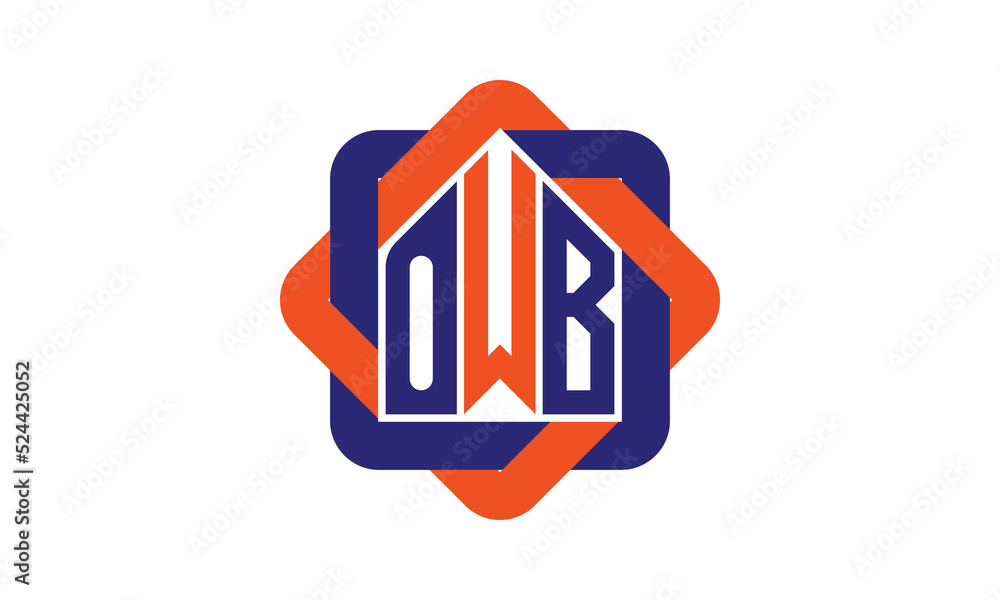 OWB three letter real estate logo with home icon logo design vector ...