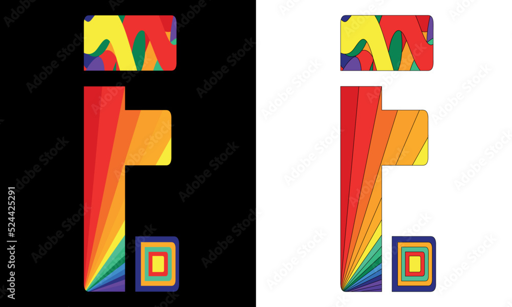 Letter E. Isolate symbol or icon or logo made up of different elements ...