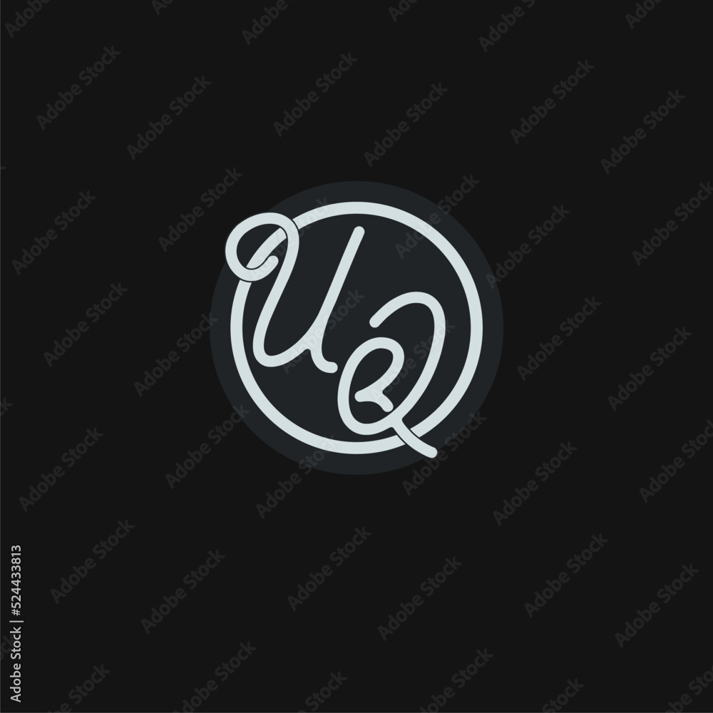 Initials UQ logo monogram with simple circle line design inspiration ...