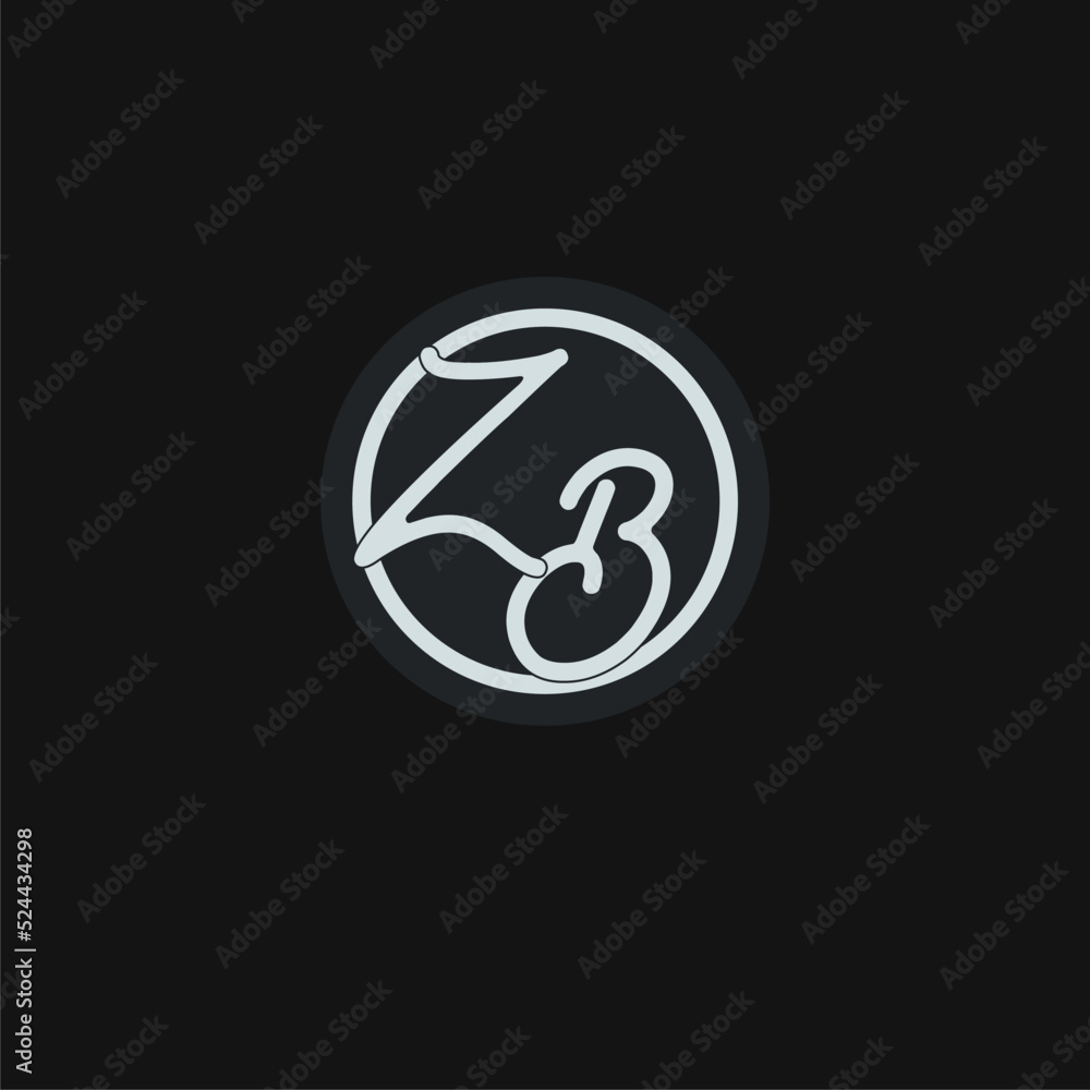 Initials ZB logo monogram with simple circle line design inspiration ...