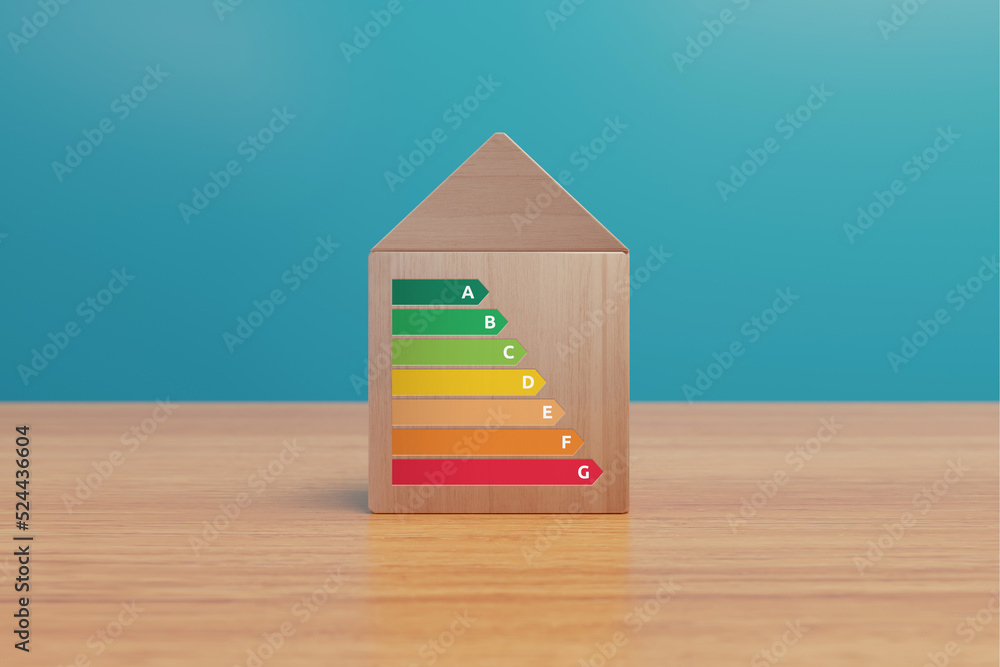 EPC House energy performance certificate - Little cute house made of ...