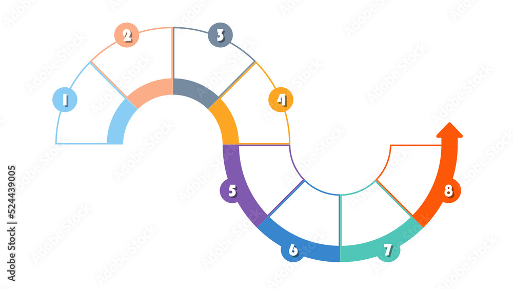 Basic circle infographic template with 8 steps, process or options ...
