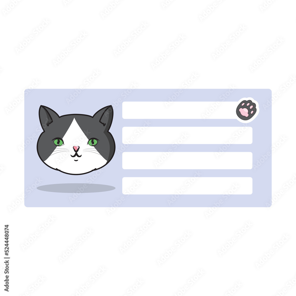 Cute Cat Label Name Tags Collection Purple Stock Illustration | Adobe Stock