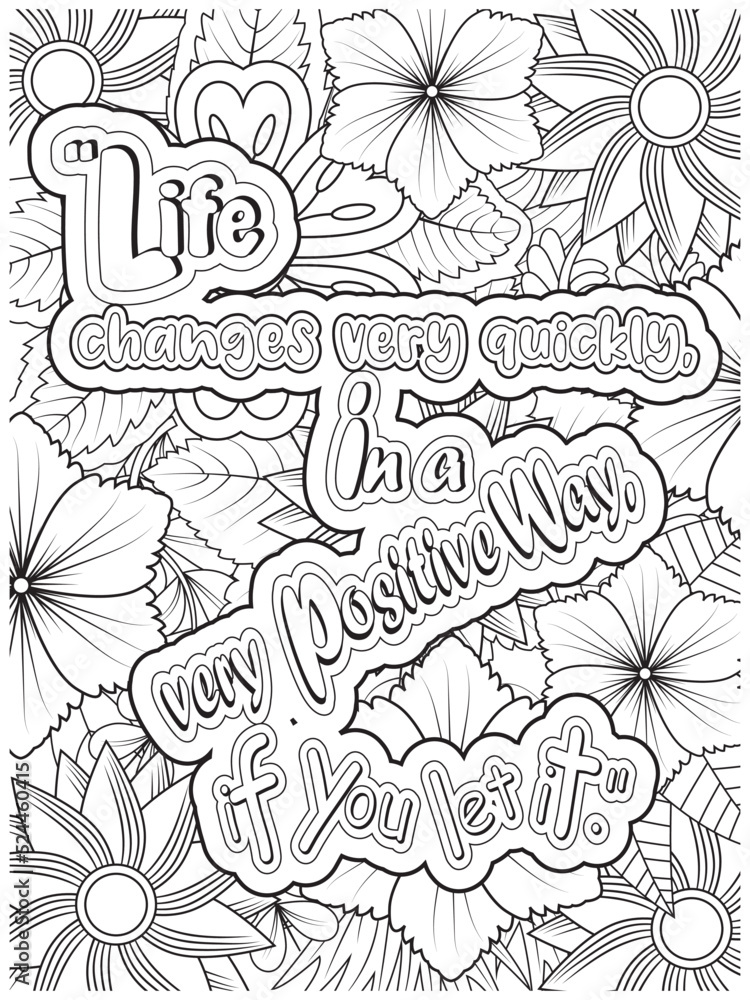 Inspirational quotes adult coloring. Positive and Good Vibes ...