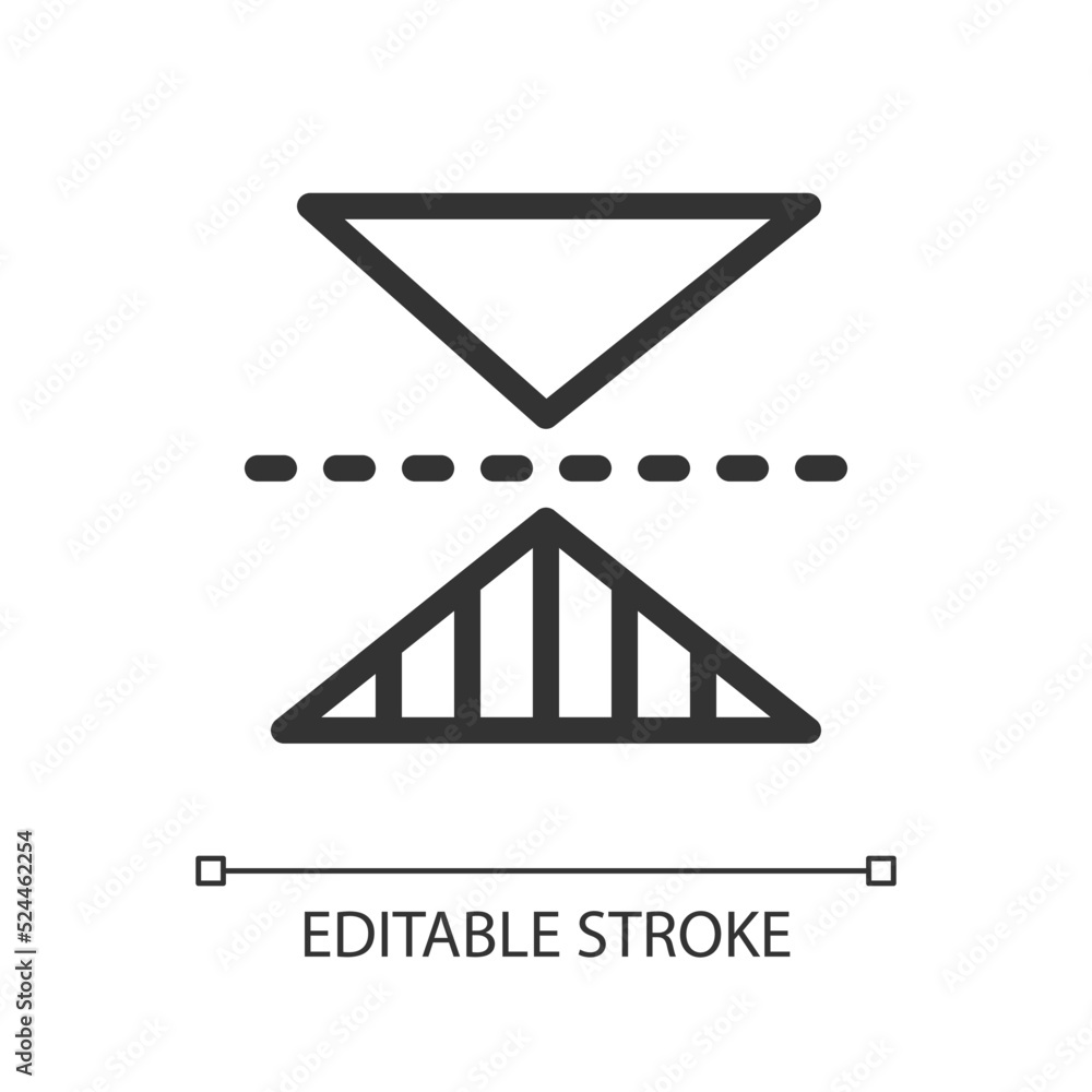 Horizontal reflection pixel perfect linear ui icon. Photo effect ...