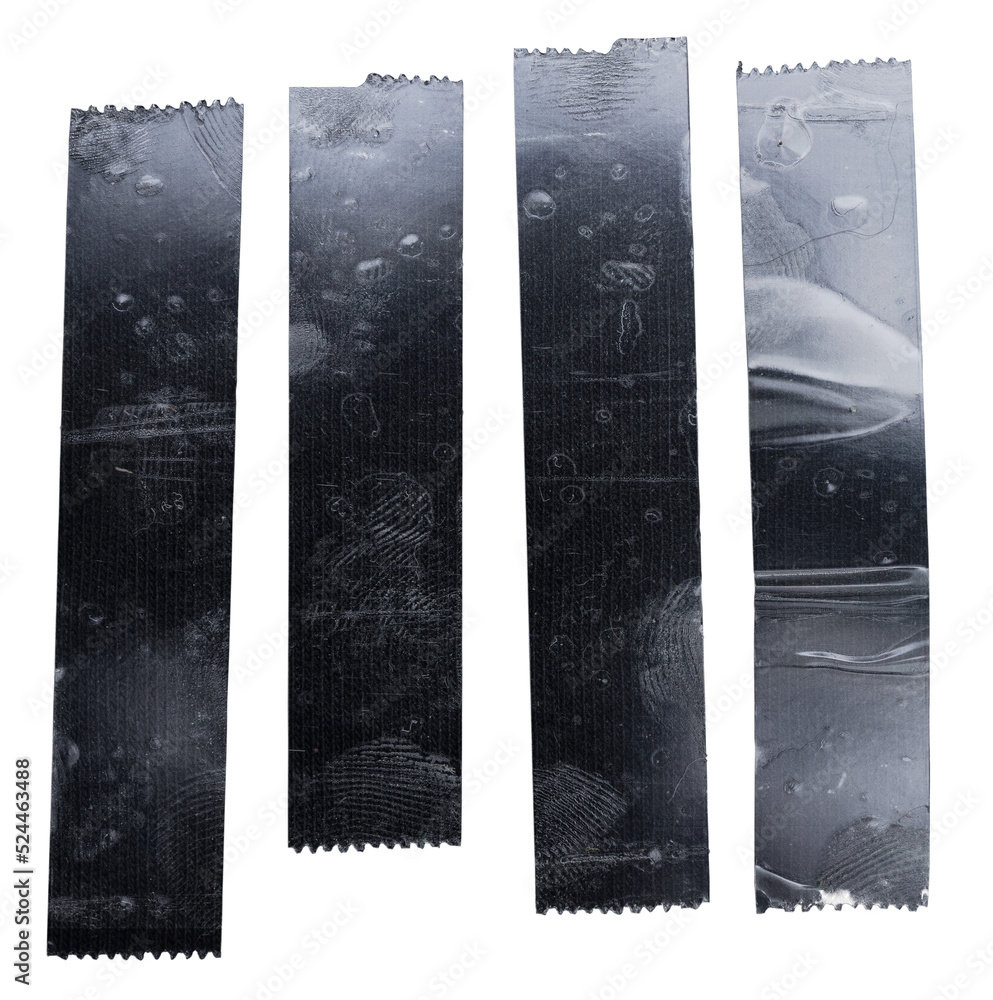 cool set of transparent adhesive tape or strips isolated, crumpled ...