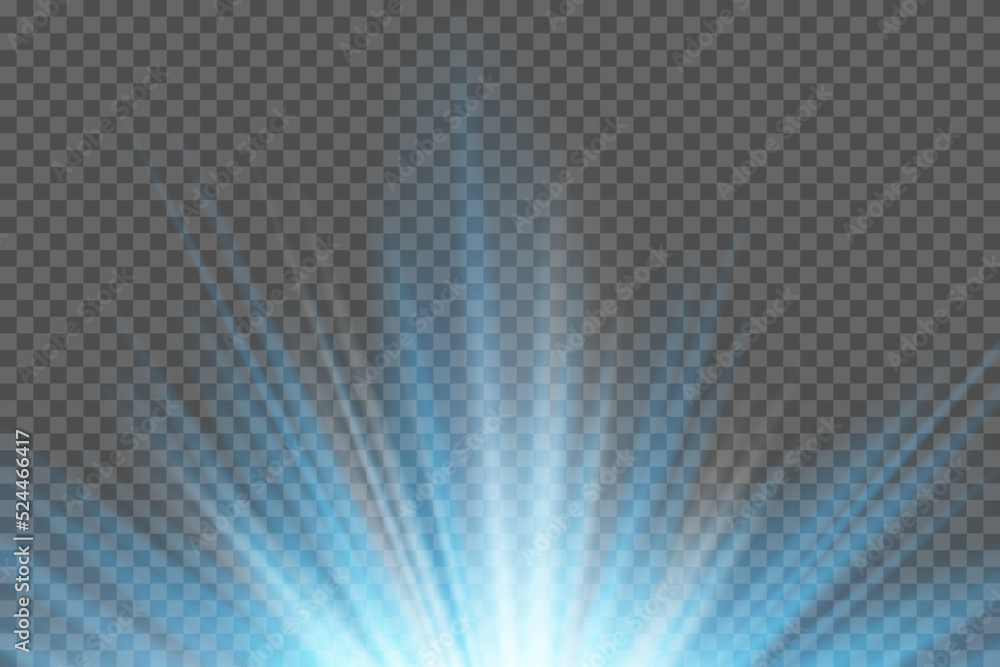 Glowing light explodes on a transparent background. with ray ...