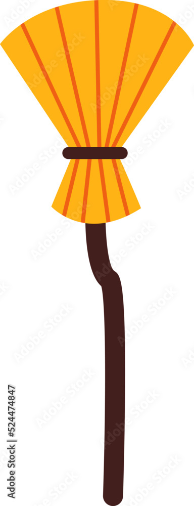 Vector illustration of cartoon broom on white background. Stock Vector ...