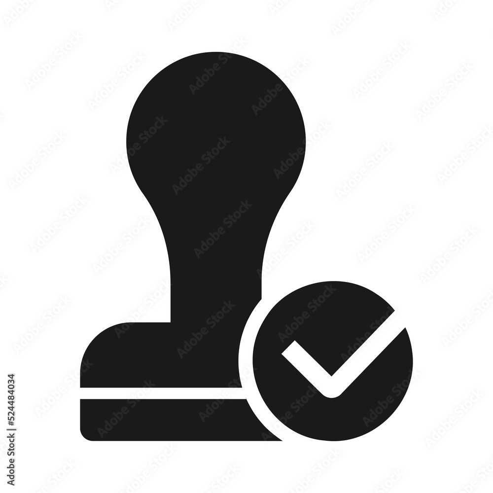 Approved Stamp Icon. check mark, verified stamp illustration Stock ...