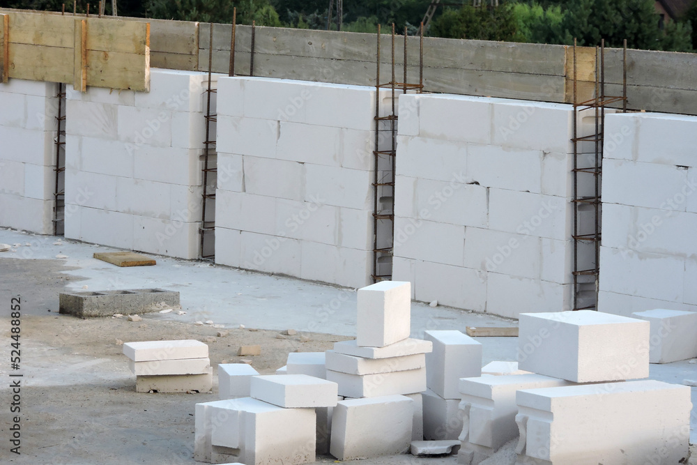 A steel reinforcement for pillars on the first floor of a house under ...