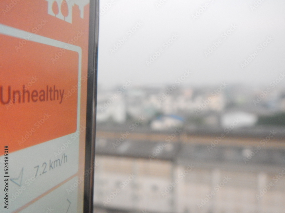 Dangerous levels of air pollution shown by AirVisual, made by the Swiss ...