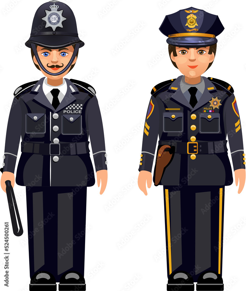 British Metropolitan Police Officers And Usa Nypd Police Officer