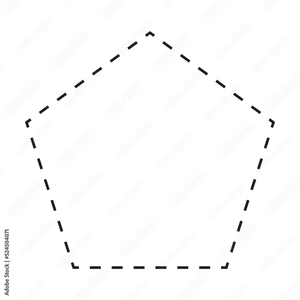 Pentagon symbol dashed shape vector icon for creative graphic design ui ...
