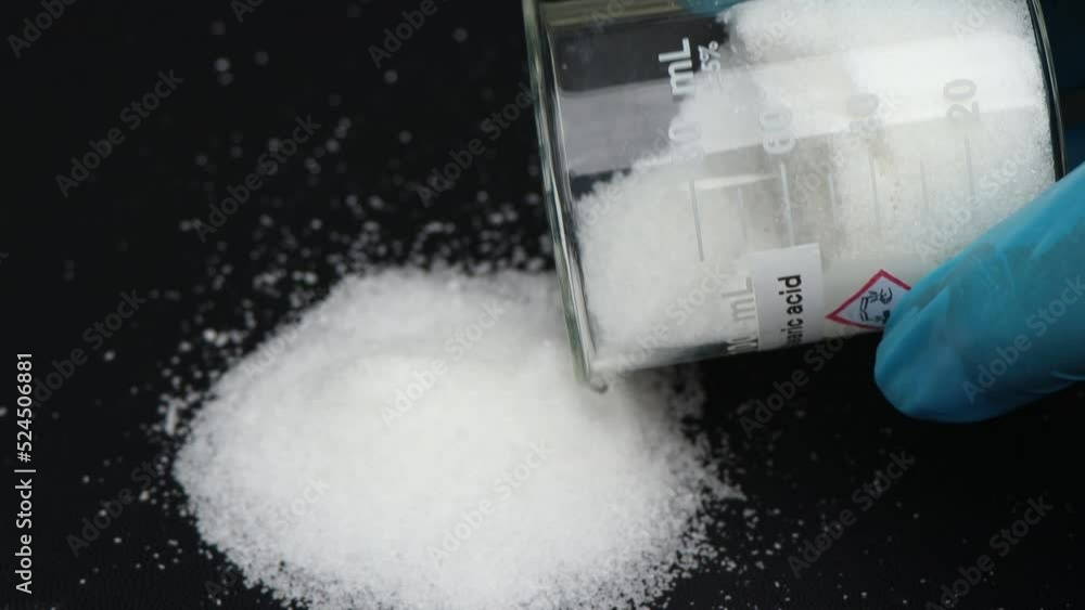 stearic acid in glass, chemical in the laboratory and industry Stock ...
