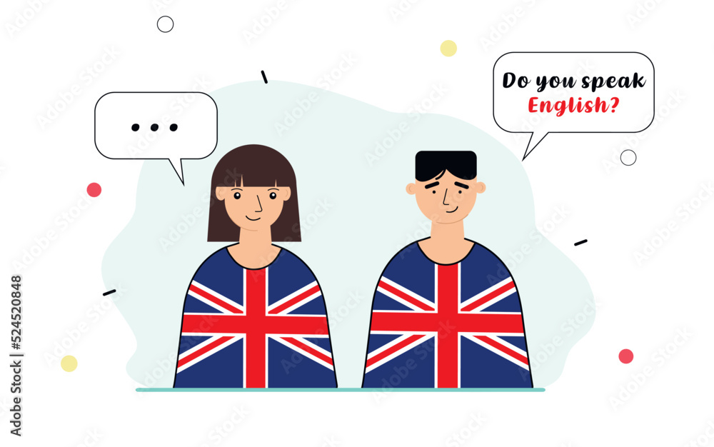 Learn English language. Do you speak English? Internet banner or ad ...