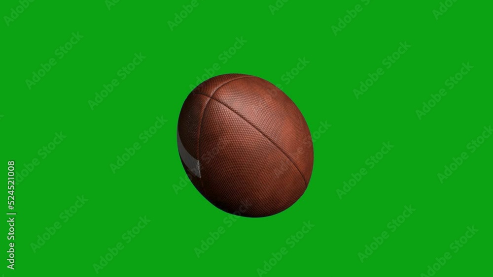 Vidéo Stock 3d American football ball icon on green screen chroma key ...