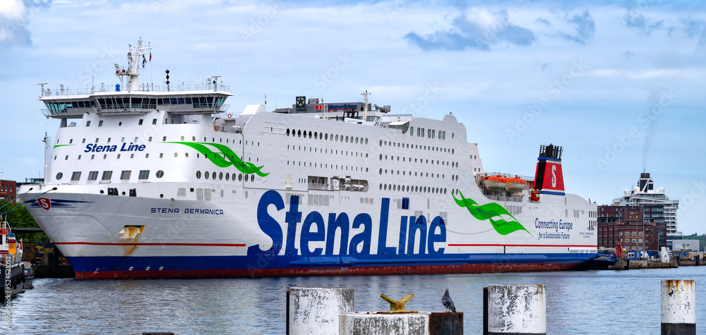 Kiel, Germany, 2022: StenaLine ferry in seapot of Kiel. Stena Line is ...