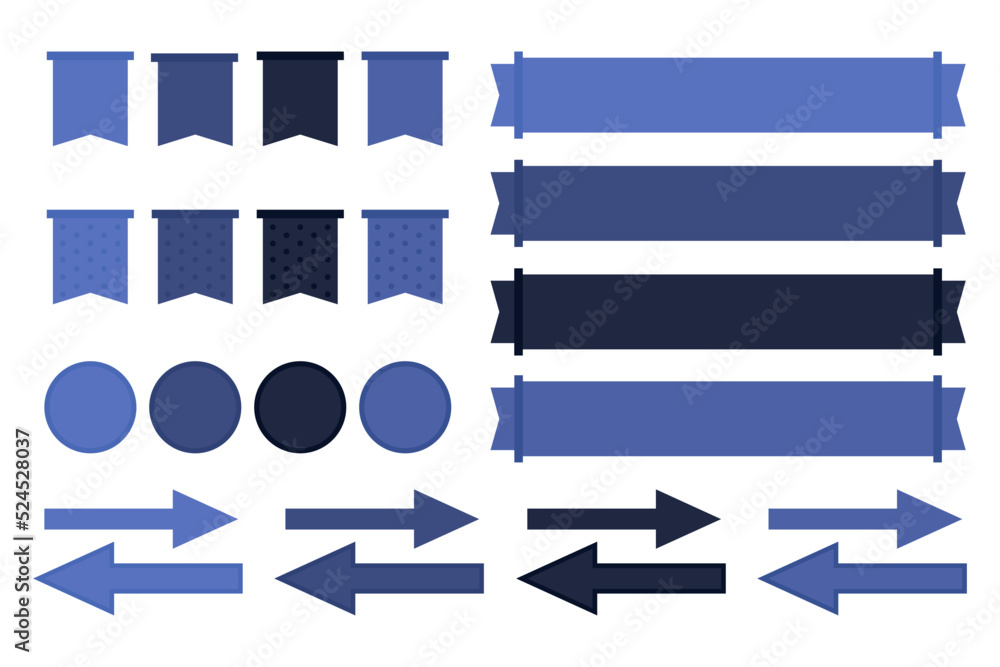 Web Label Set, Label Banners, Web Design Elements, Web Elements, Ribbon ...