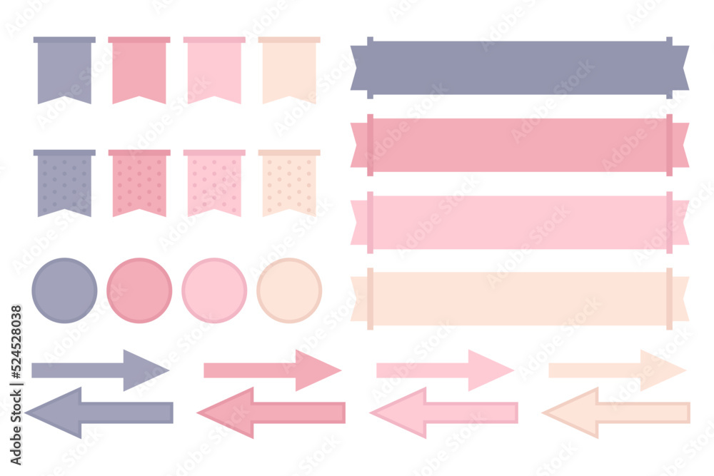 Web Label Set, Label Banners, Web Design Elements, Web Elements, Ribbon ...