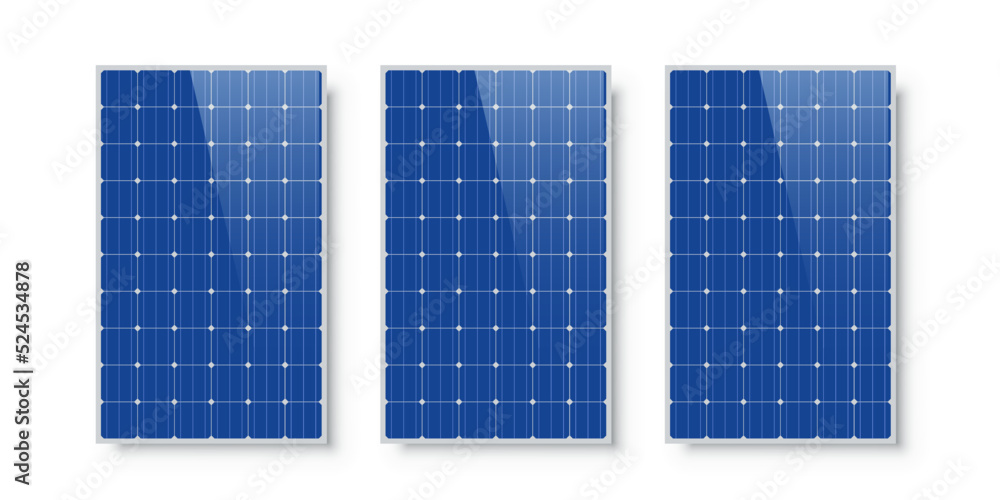 Solar panels isolated on white background. Alternative electricity ...