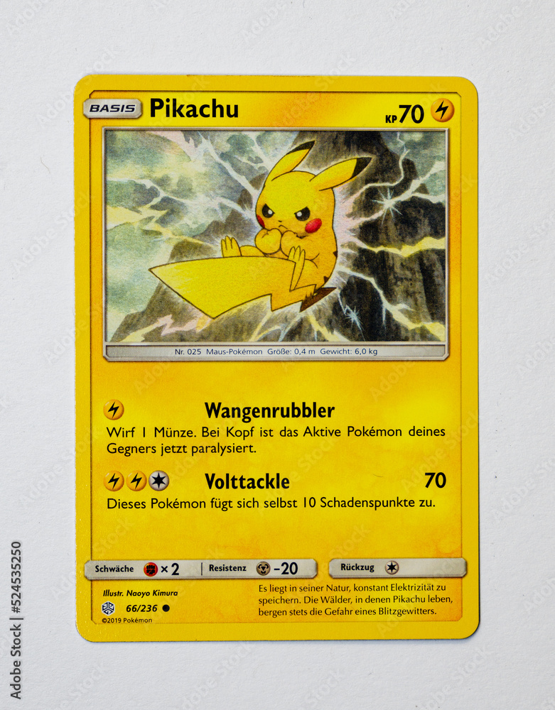 Hamburg, Germany - 08192022: photo of the german pokemon card Pikachu ...