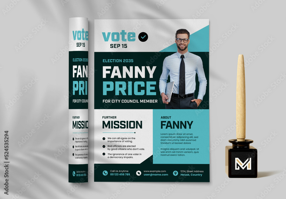 Vote or Election Flyer Stock Template | Adobe Stock