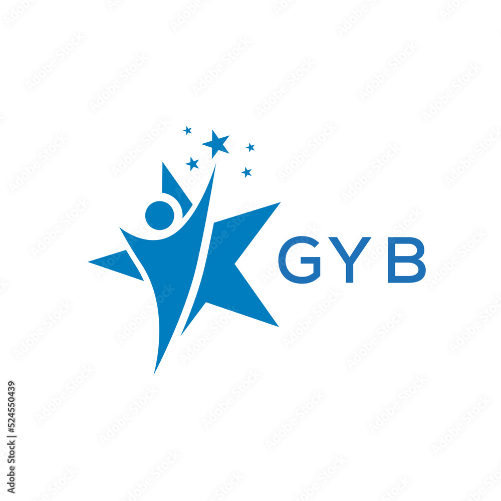 GYB Letter logo white background .GYB Business finance logo design ...