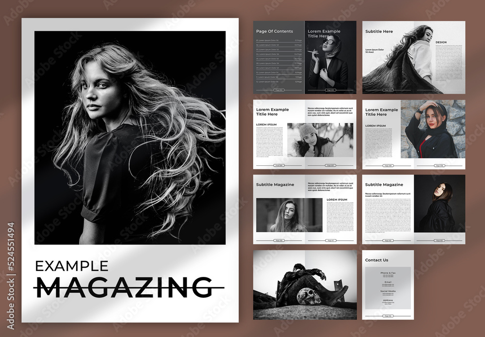 Magazine Layout Stock Template | Adobe Stock