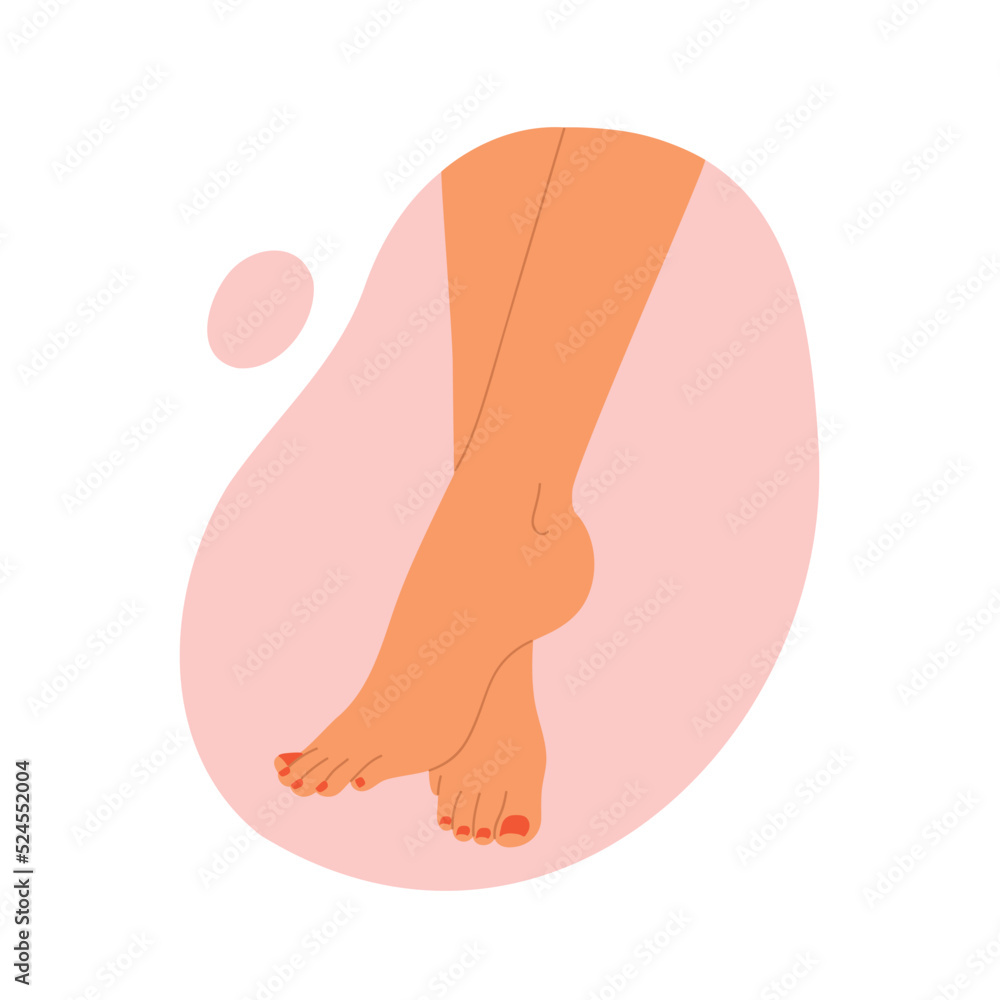 Female feet with a pedicure. Nail polish, pedicure spa. Nail care ...