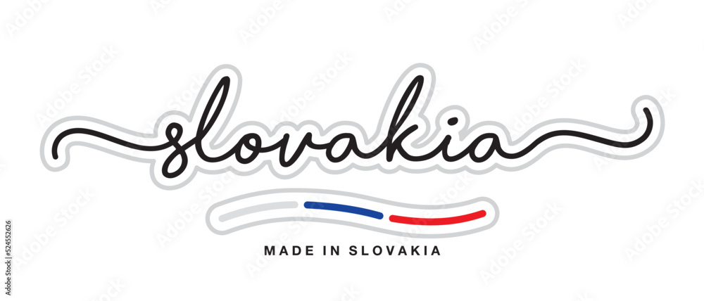 Made in Slovakia, new modern handwritten typography calligraphic logo ...