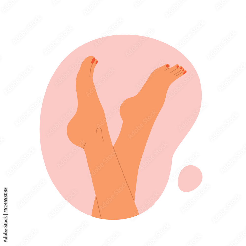 Female feet with a pedicure. Nail polish, pedicure spa. Nail care ...