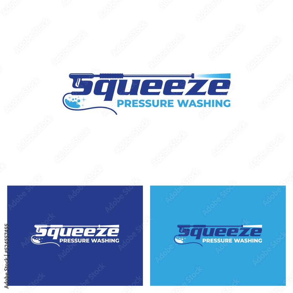 Modern Pressure Washing Logo Design Stock Vector | Adobe Stock