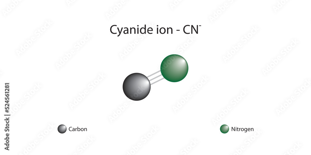Molecular formula and chemical structure of cyanide ion Stock Vector ...