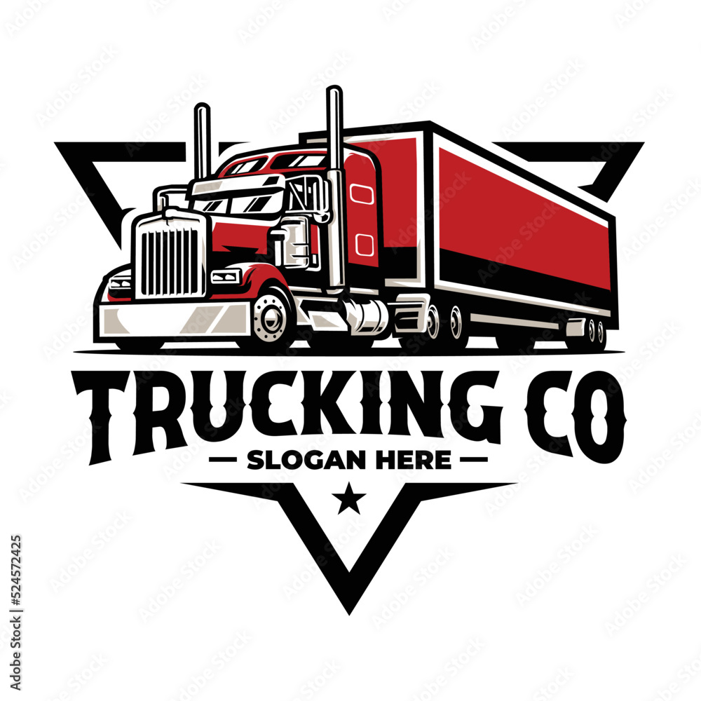 Trucking company emblem ready made logo vector isolated. Best for ...