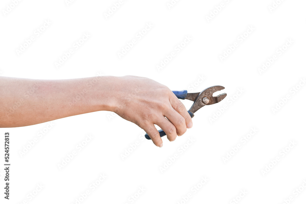 Old rusty pliers in hand isolated on transparent background - PNG ...