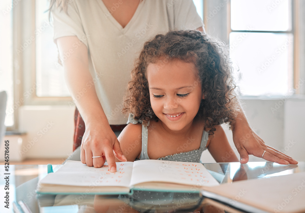 Foto de Homework, support and mother with girl student teamwork ... Foto de Homework, support and mother with girl student teamwork ...